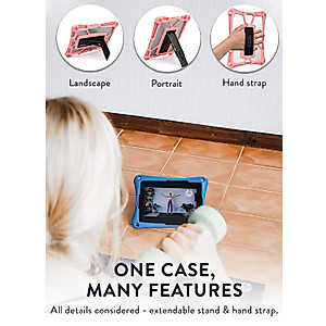 Cooper Trooper Rugged Case for 7.9, 8, 8.4, 8.7, 8.9" Tablets | Tough Bumper Protective Shock Proof Kids Holder Carrying Cover Bag, Stand, Strap
