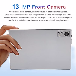 VINGVO Tablet, 10 Inch Tablet 100-240V 5G WiFi Dual Band for Travel (Gray)