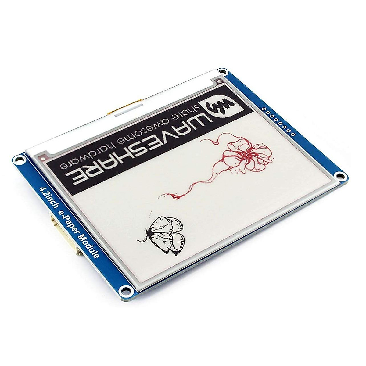 Three Color 4.2inch E-Ink Display Module (B),400x300 Resolution 3.3V/5V Red Black White E-Ink Display Epaper Module for Raspberry Pi/Arduino/STM32 SPI Interface,Support Full Refresh