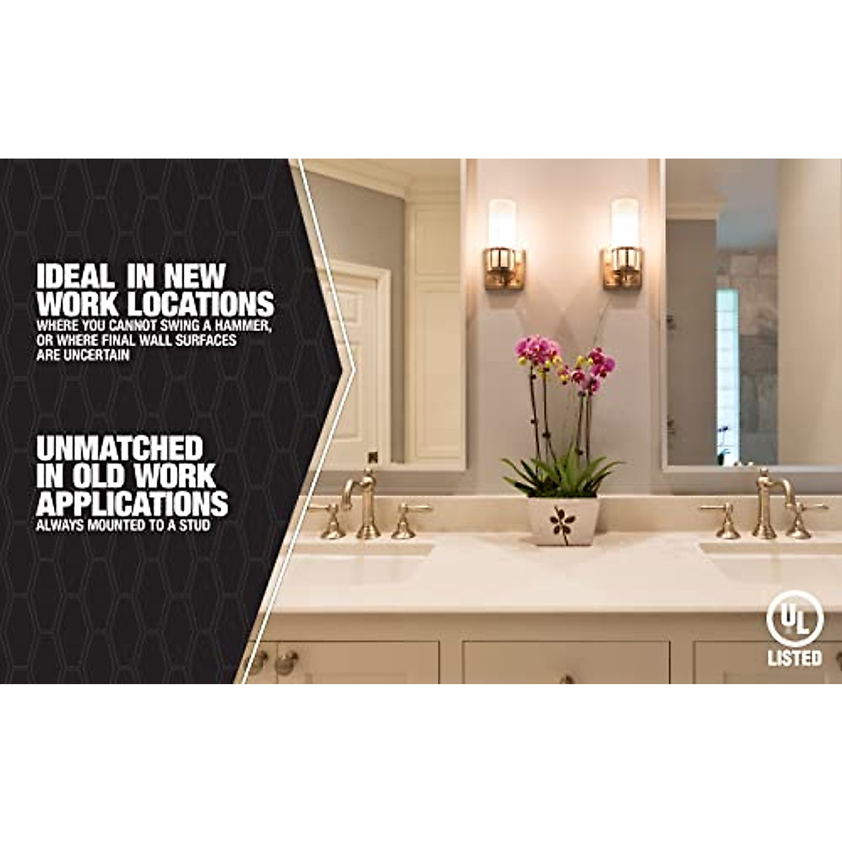 Southwire MSB1G One Device Adjustable Depth, Heavy Duty 42lb. Mounting Screws Included 1-GANG PVC ELECTRICAL BOX, Gray