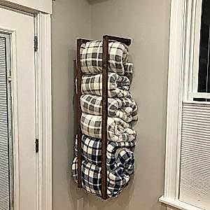 Blanket rack | blanket storage | Shelf/Towel storage | farmhouse rustic decor | Blanket Ladder (48, Weathered Grey)