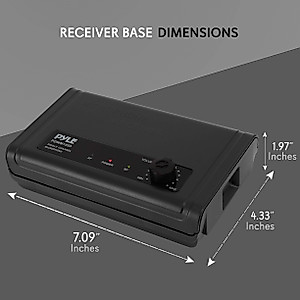 PYLE Compact UHF Wireless Microphone System - Pro Portable Single Channel Desktop Digital Mic Receiver Set w/ 1 Handheld Mic, Receiver Base, USB Cable, Battery, for Home, PA, Karaoke, DJ PDWM1950