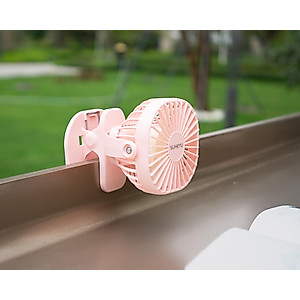 Handheld Fan, Portable Mini Fan in 5 Speeds Adjustable, Personal Fan Digital Display, USB Rechargable Small Fan with Base for Indoor Office Outdoor Home Travel (Blue)