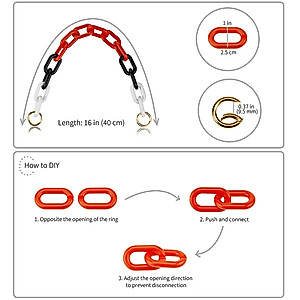 Allzedream Resin Purse Strap Acrylic Handbag Chain Replacement Shouder Bag (16in, Cool)