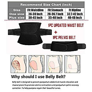 ChongErfei 2 in 1 Postpartum Support Recovery Belly Wrap Waist/Pelvis Belt Body Shaper Postnatal Shapewear,One Size Black