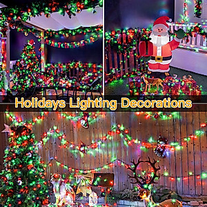 Ollny Christmas Lights, 500LED 164FT Long Christmas Tree Lights with 8 Modes Remote Timer IP44 Waterproof, Outdoor Christmas Lights for Tree House Yard Outside Xmas Decorations (Red+Green)