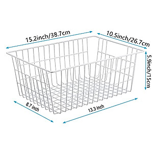iPEGTOP Set of 2 Freezer Cabinet Shelf Rack & Wire Storage Freezer Baskets
