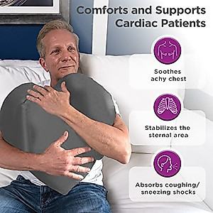 Zomaple Heart Pillow for After Heart Surgery - Open Heart Surgery Recovery Pillow - Cardiac Cough Pillow Recovery Gift for Mastectomy, Hysterectomy and Abdominal Surgery - Gel Pack (Included Items)