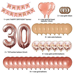 30Th Birthday Decorations for Him - 30 Year Old Rose Gold 30Th Birthday Decorations for Women 30 Birthday Balloons