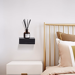 NIUBEST Small Floating Shelf for Wall,5 Inch Mini Wall Shelf,Display Plant Collectibles for Kitchen Bathroom Bedroom Living Room(Black)