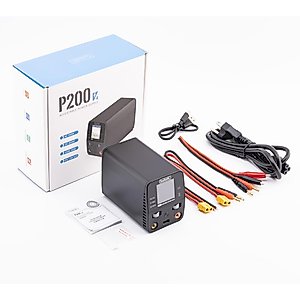 NEW ToolkitRC P200 V2 Mini 30V Supply AC100W DC200W 10A GaN Adjustable Mini Desktop Power Supply USB Output 4.0mm banana female port with TypeC 65W Output fast charging
