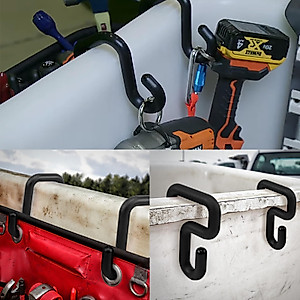 CNQLIS 2-Pack Black 3" Aerial Bucket Lineman Bucket Hooks for Blankets, Aerial Bucket Hooks, Aerial Basket Hooks, Lineman Bucket Tool Holders, Tool Bag or Apron Holder Hooks