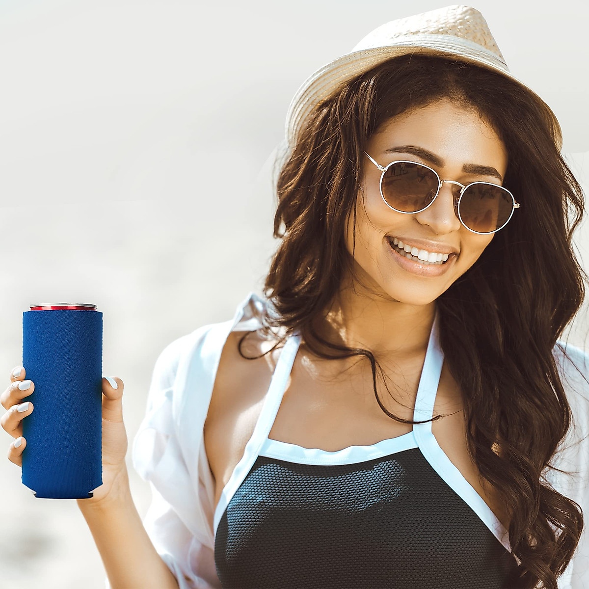 Slim Can Cooler Sleeves 12 Pack - Blank Skinny Can Cooler 12oz Foldable - Neoprene Can Cooler - Slim Can Insulator, Slim Beverage Cooler for Beer & Soda - Sublimation Can Cooler (Assorted)