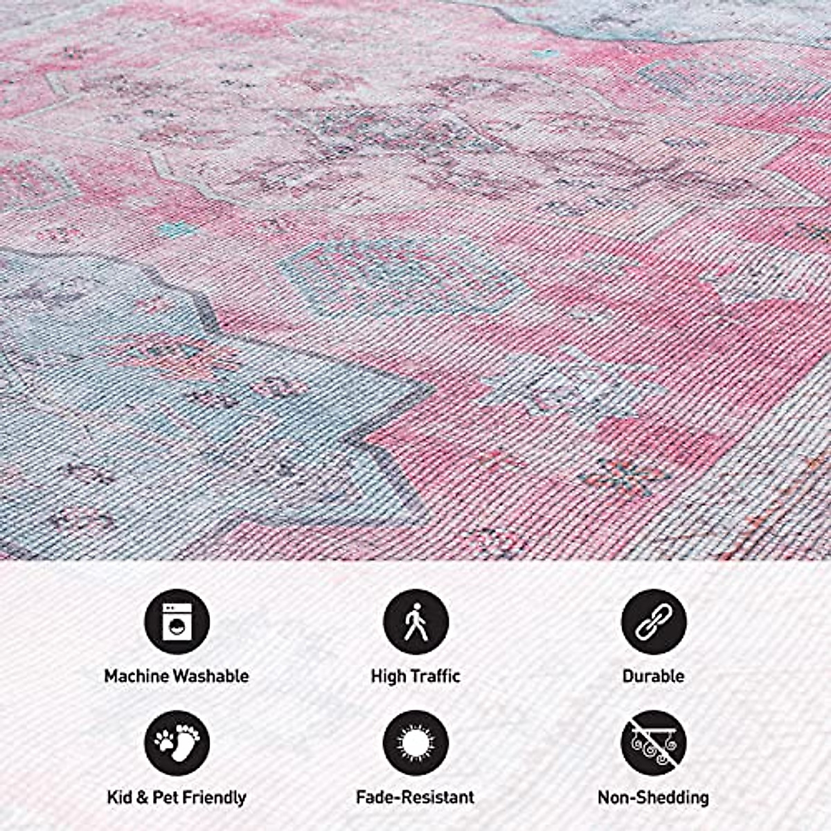 Rugshop Distressed Transitional Bohemian Stain Resistant Flat Weave Eco Friendly Premium Recycled Machine Washable Area Rug 2'1"x3' Multi