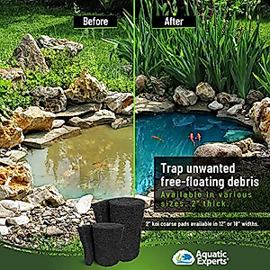 Aquatic Experts Classic Koi Pond Filter Pad COARSE – Black Bulk Roll Pond Filter Media, Rigid Ultra-Durable Latex Coated Fish Pond Filter Material US (2" x 12" x 36")