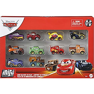 Disney Car Toys Mini Racers Set of 10 Mini Die-Cast Toy Cars, Derby Racers Series, Collectible Vehicles