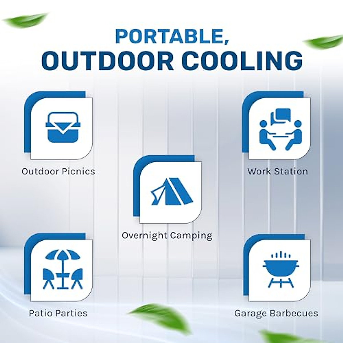 Portable Swamp Coolers - 5300 CFM MC61M Evaporative Air Cooler with 3-Speed Fan - Water Cooler Fan 1600 Sq. ft. Coverage High Velocity Outdoor Cooling Fan Swamp Cooler by Hessaire - Gray