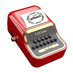 LetSketch Label Maker, Portable Bluetooth Thermal Label Printer Compatible with Android & iOS for Clothing, Retail, Mailing Address, Barcode, with 4 Roll 40 x 30mm Label (Red)