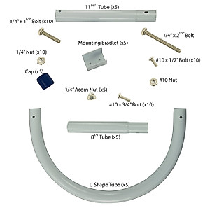 Solar Pocket® Cover Holder by Sun2Solar® | Keep Solar Blankets Off The Ground | Easy Storage and Retrieval | 5-Piece Aluminum U-Shaped Tube Set | Designed for Steel-Wall Above-Ground Swimming Pools