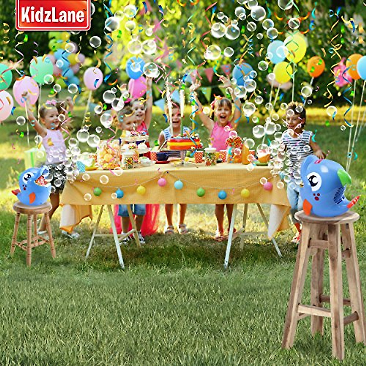 Kidzlane Bubble Maker Machine for Kids - Big Bubbles Speed Blower for Toddler's Outdoor Party Play - Makes 500 to 1000 per Minute (Bubble Dolphin)