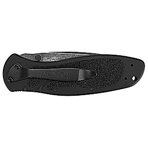 Kershaw Blur BlackWash Pocketknife, 3.4" Sandvik 14C28N Stainless Steel Recurved Blade, Assisted Thumb-Stud Opening EDC