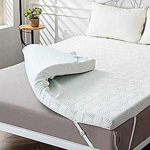 Cambividas 3 Inch Queen Size Memory Foam Mattress Topper, High Density Cooling Gel Mattress Topper for Pressure Relief, Bed Mattress Topper with Removable Bamboo Cover, CertiPUR-US Certified