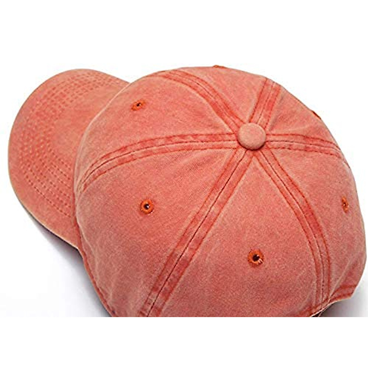 Aedvoouer Men Women Baseball Cap Vintage Washed Distressed Hats Twill Plain Adjustable Dad-Hat,BC-Orange