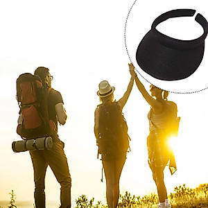 2Pcs Women's Summer Sun Visor Hat UV Protection Lightweight Travel Caps,Outdoor Golf Tennis Cap Beach Visor Sports Cap, Black & Khaki