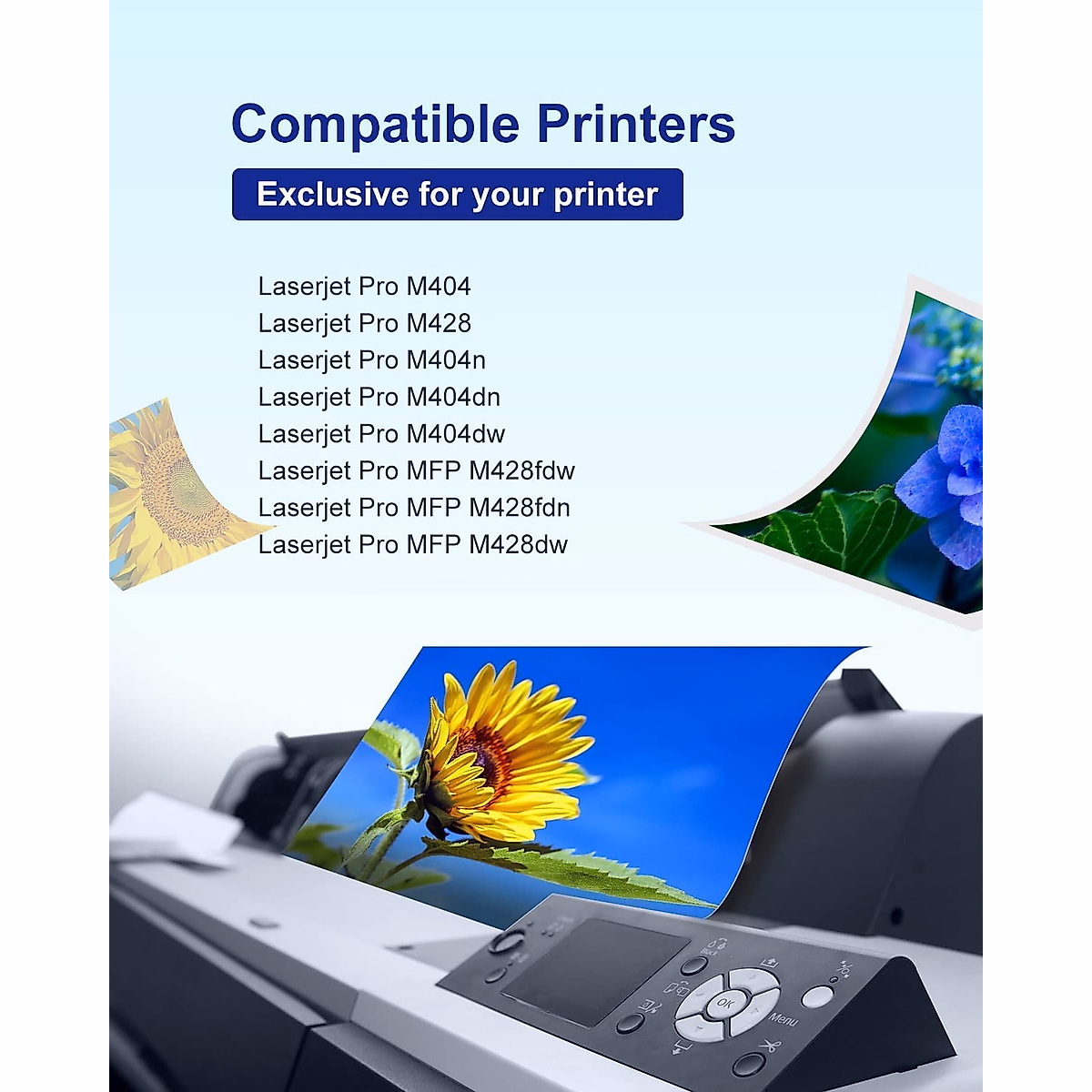 INUDIO Compatible Toner Cartridge Replacement for HP 58X CF258X 58A CF258A Toner Cartridge to Use with HP Laserjet Pro M404n M404dn M404dw MFP M428fdw M428dw M428fdn Printer(Black,2 Pack)