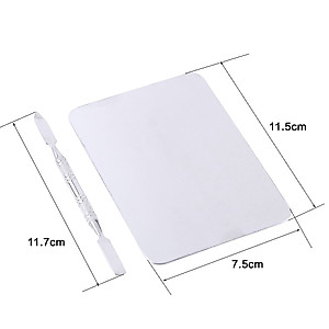 Small Stainless Steel Cosmetic Makeup Palette Spatula Rec Shape Mixing Plate Tool