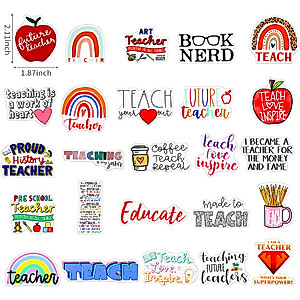 Sabary 100 Pcs Teachers' Day Stickers Waterproof Teaching Decals Teacher Appreciation Stickers for Adult Teacher Stickers for Laptop Inspirational Quotes Stickers for Water Bottle Scrapbooking Journal