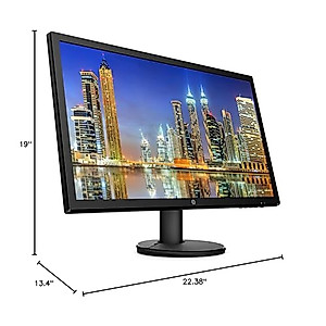 HP V24 24 inch TN Full HD 1920 x 1080 LED Backlit LCD Monitor 2-Pack Bundle with HDMI and VGA Ports, AMD FreeSync, 75Hz Refresh Rate, Low Blue Light and Desk Mount Clamp Dual Monitor Stand