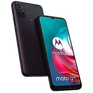 Moto G30 XT2129-2 4G LTE 128GB + 4GB GSM Global Unlocked Triple Camera International Version (No US Warranty) (Not Verizon Sprint Boost Cricket) (w/Fast Car Charger Bundle) (Dark Pearl)