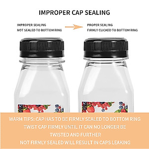 24 Pack 12OZ Plastic Juice Bottles with Caps, OAMCEG Juice Containers with Lids for Fridge, Reusable Smoothie Bottles, Empty Clear Bulk Beverage Container with Black Tamper Evident Lids (Square, 12oz)