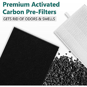 MIFLUS HPA300 HEPA R Filters and Activated Carbon Pre-Filters（6R+8A）Compatible for Honey-well Air Puri fier
