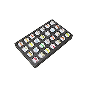 Polar Whale 2 Cocktail Capsule Drawer Organizers Tray Insert Compatible with Keurig DrinkWorks Pods for Kitchen Home Bar Party Waterproof Washable Black Foam 28 Compartment 12.1 x 19.9 Inches