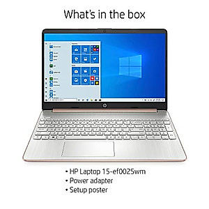 HP 15.6 inch HD Micro-Edge Business Laptop, AMD Ryzen 5 3500U, Windows 10 Pro, 12GB RAM, 256GB SSD, Wi-Fi, Bluetooth, Webcam, HDMI, SD Reader, | 32GB Tela USB Card, Rose Gold