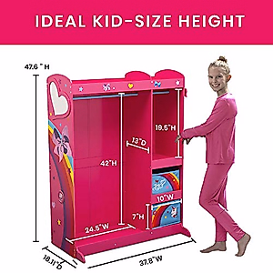JoJo Siwa Dress and Play Boutique by Delta Children - Pretend Play Costume Storage Wardrobe for Kids with Mirror & Shelves