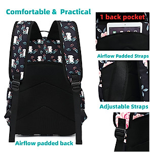 Leaper Water-resistant Cute Swan Laptop Backpack Travel Bag College Backpack Laptop Bag Satchel Water Blue