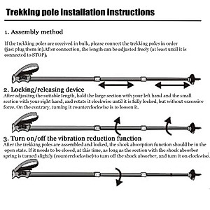 Aihoye Trekking Poles Shock Absorbing Adjustable Hiking or Walking Sticks for Hiking Collapsible Strong, 2-pc Pack Lightweight Walking Pole, All Terrain Accessories and Carry Bag (red)