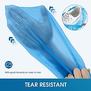 Disposable Shoe Covers Disposable Waterproof Slip Resistant Shoe Covers 100 Packs(50 Pairs) Fits Up to Size 11 US Men and 13 US Women, Blue
