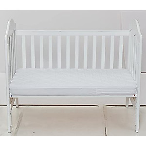 Waterproof Quilted Crib Zip Mattress Protector 6 Sided Waterproof Pad Encasement Cover Soft Thick Absorbent 28x52x5 Inches Quilted encsaement Crib 28x52x7