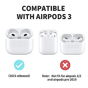 Winproo Armor Airpods 3rd Generation Case Cover with Keychain, Military Hard Shell Full-Body Shockproof Protective Case Skin for Airpods 3rd Gen [Red]