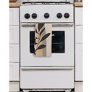 Abstract Boho Rainbow Botanical Leaf Kitchen Towels Tea Towels, 16 X 24 Inches Cotton Modern Dish Towels Dishcloths,Dish Cloth Flour Sack Hand Towel for Farmhouse Kitchen Decor,Boho Lovers Gifts