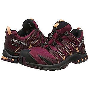 Salomon Women's Trail Running Sneaker, Burgundy Rhododendron Winetasting Cantaloupe, 7.5