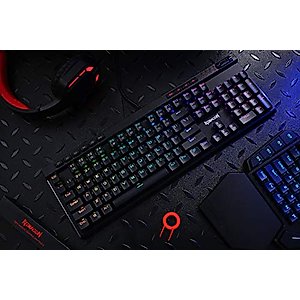 Redragon K580 VATA RGB LED Backlit Mechanical Gaming Keyboard with Macro Keys & Dedicated Media Controls, Onboard Macro Recording (Blue Switches)