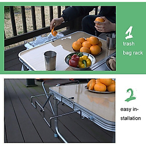Trash Bag Holder, Iron Trash Can Bracket Lightweight Dustbin Cage Garbage Hanging Bag Holder Table Garbage Rack for Indoor Outdoor Kitchen BBQ Camping Use