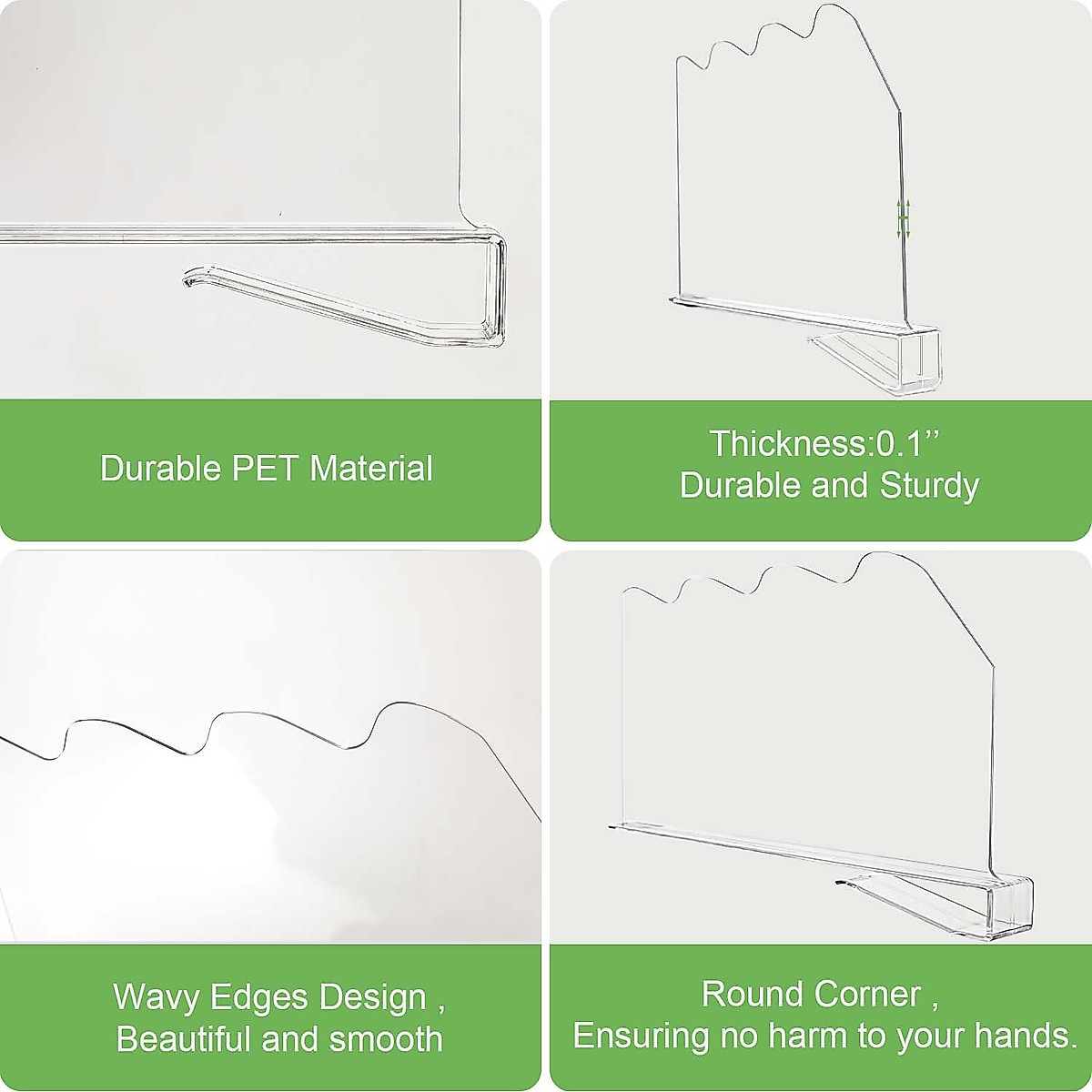 Shelf Dividers for Closet Organization,Clear Closet Shelf Divider for Clothes Purses Separators,AdjustableClear Wood Shelves Organizer for Closet,Bedroom,Kitchen and Office Cabinets,Bathroom,6 PCS