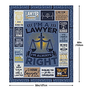 Muxuten Lawyer Gifts for Women/Men Blanket 60"X50" - Gift for Lawyer - Law School Gifts - Attorney Gifts for Women/Men - Law School Graduation Gifts - Graduation Law School Gifts - Birthday Gift Ideas