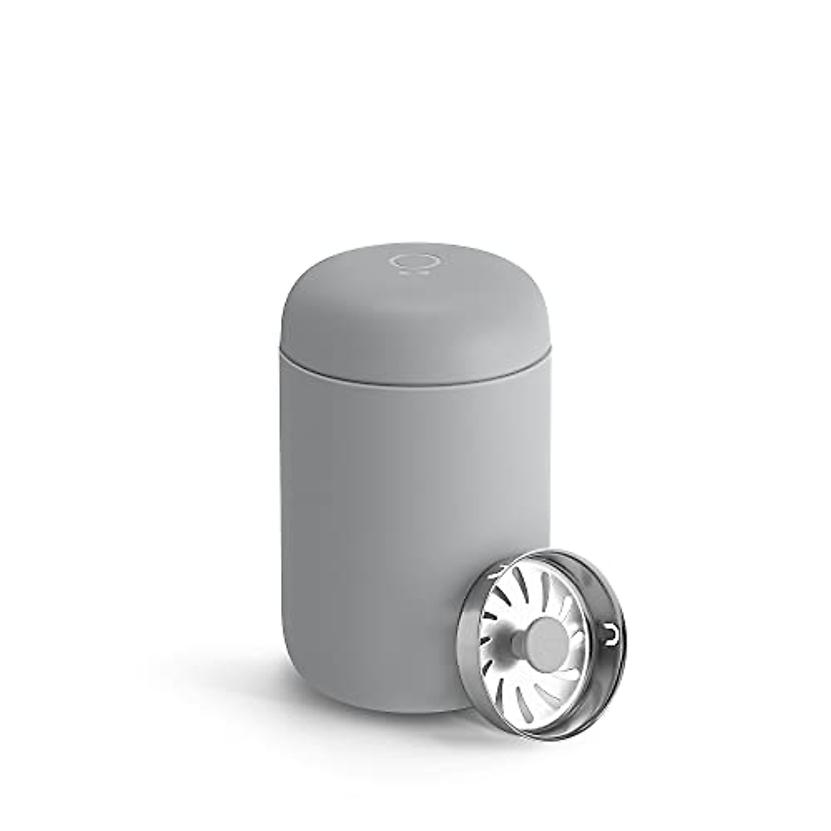 Fellow 8 oz Carter Move Travel Mug - Vacuum-Insulated Stainless Steel Travel Coffee Mug - Coffee Tumbler with Ceramic Interior and Splash Guard - Matte Grey